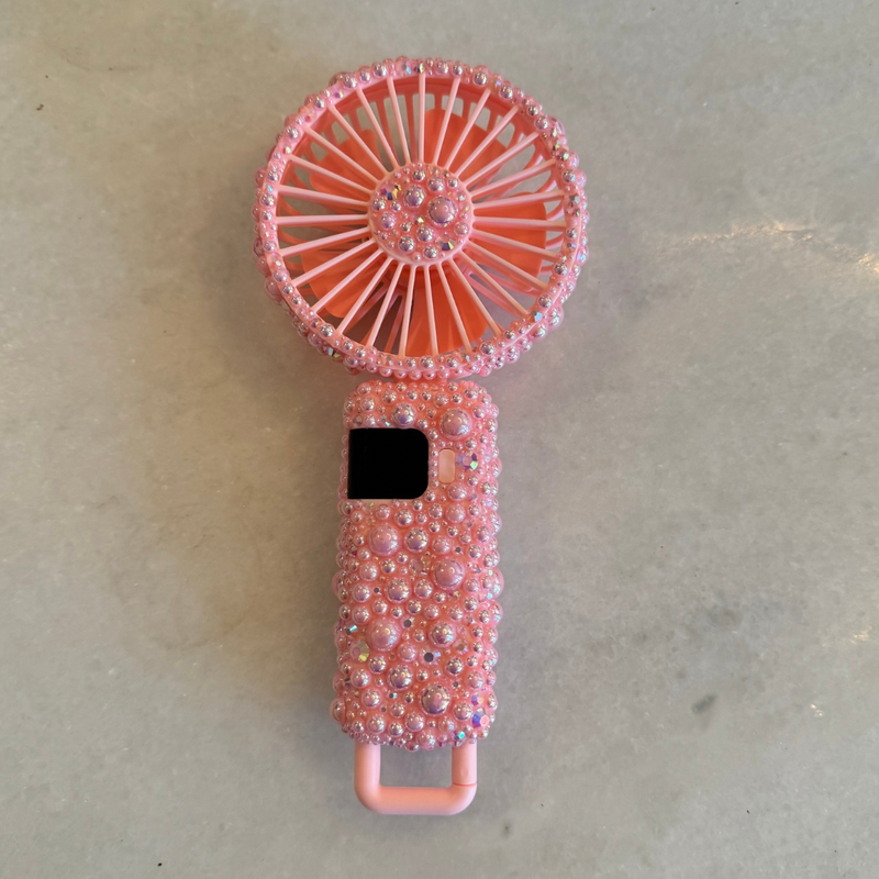 Pearl Handheld Rechargeable Fan, Pink